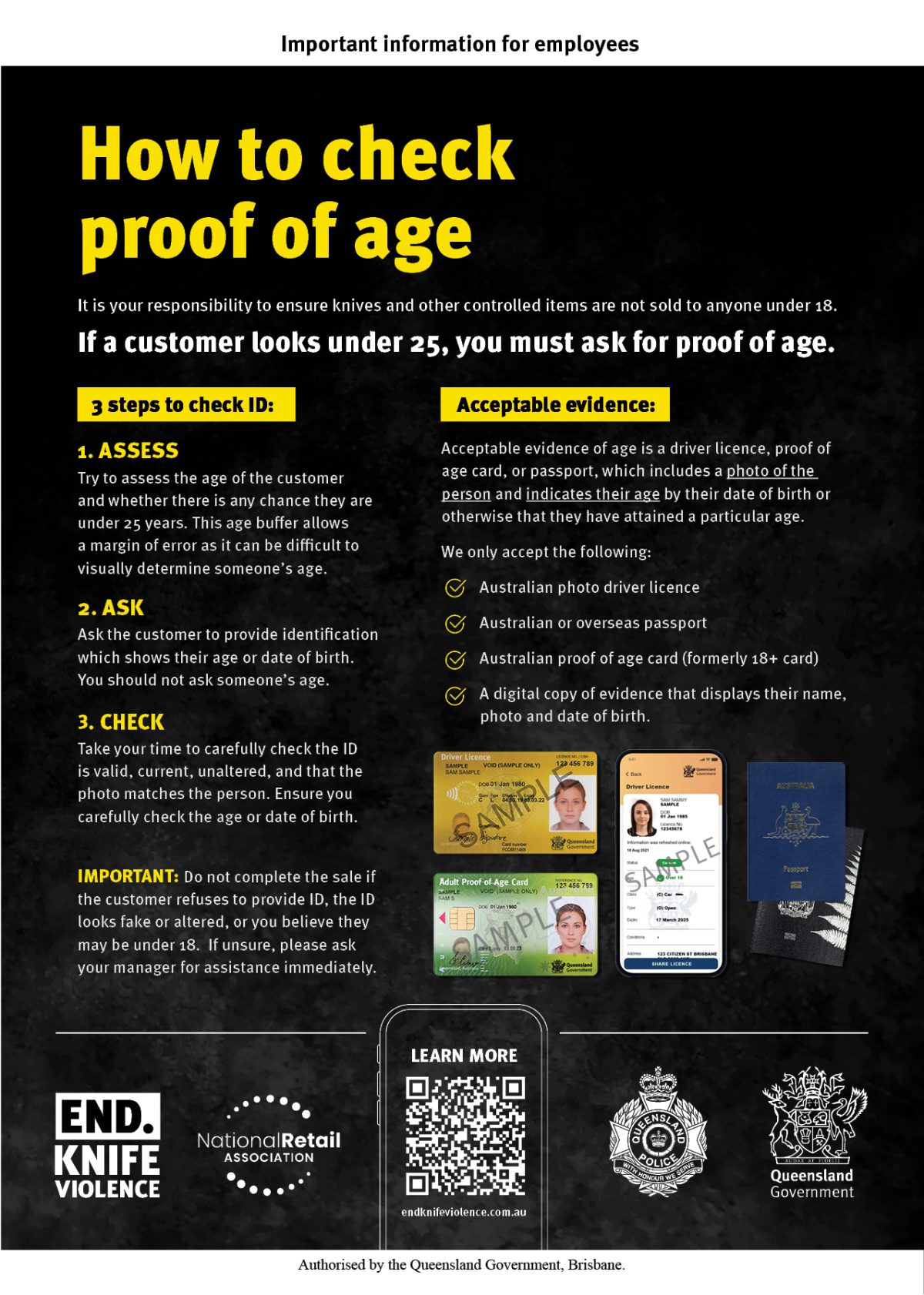 Sale of knives and controlled items - QLD - National Retail Association